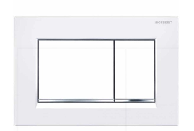Geberit Push Plate, ABS Square push plate White/chrome/white, Sigma30KJ ...