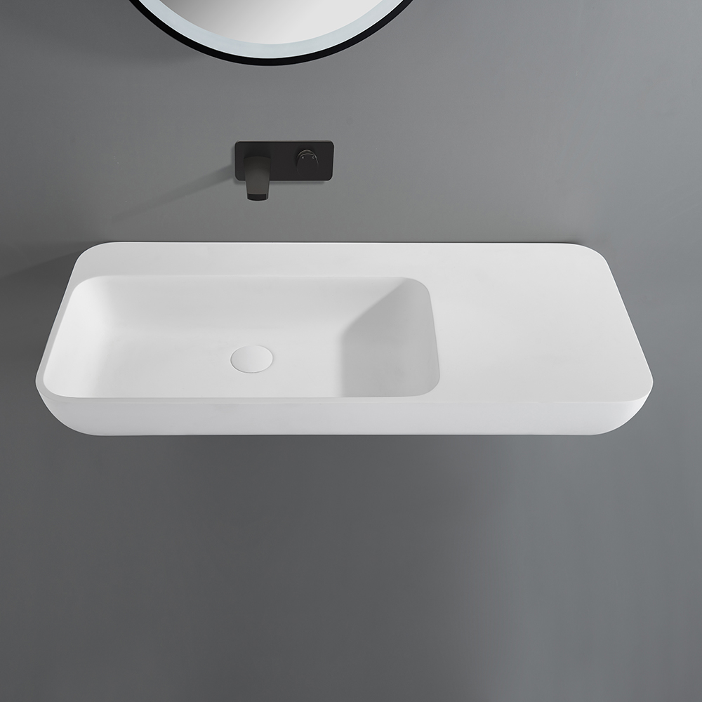 Roccia Solid Surface Stone Wall Hung Basin LK-SRW900-MW – LUKKA BATHWARE